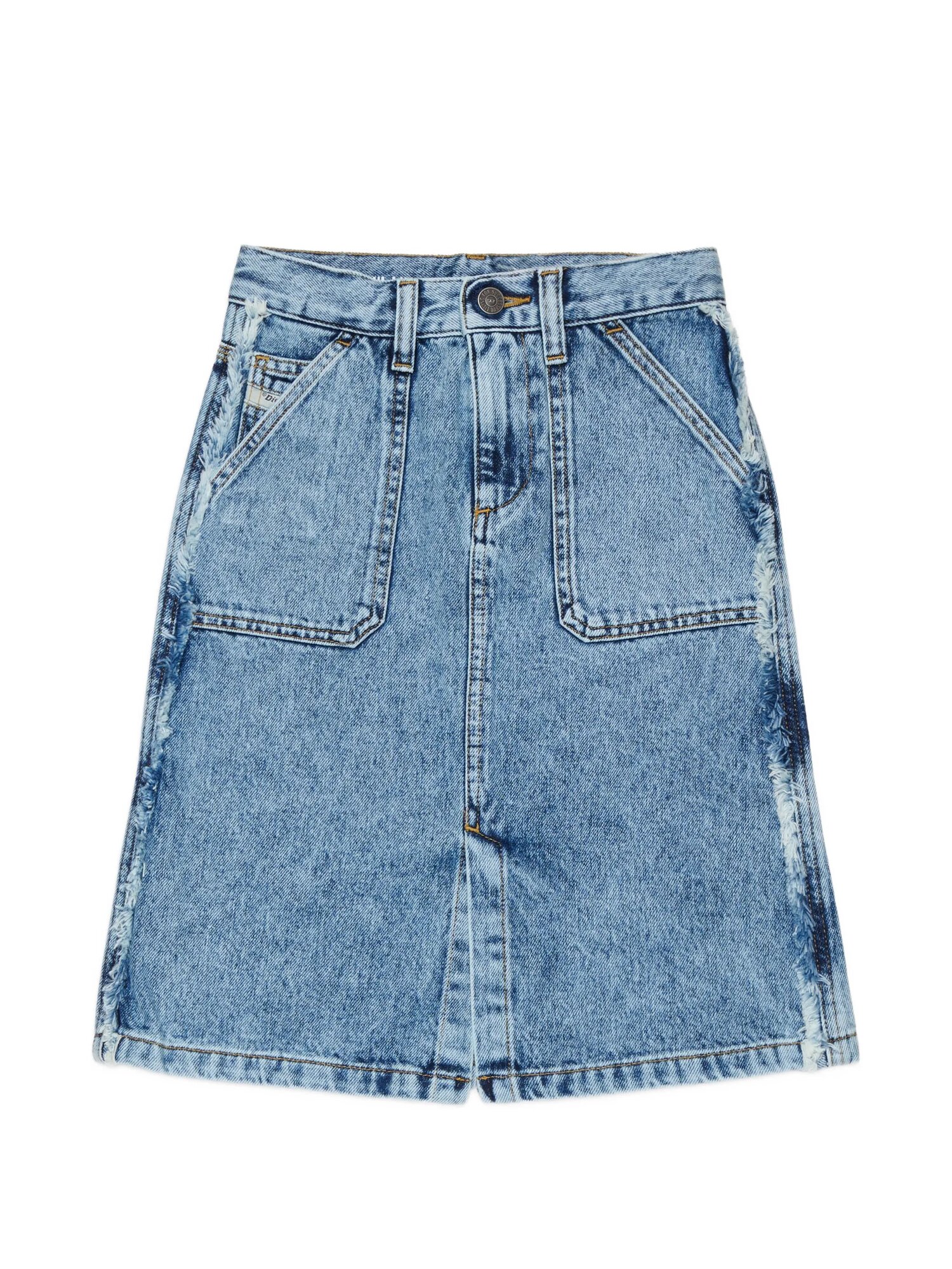 Юбка DIESEL Frayed denim skirt with rose patch