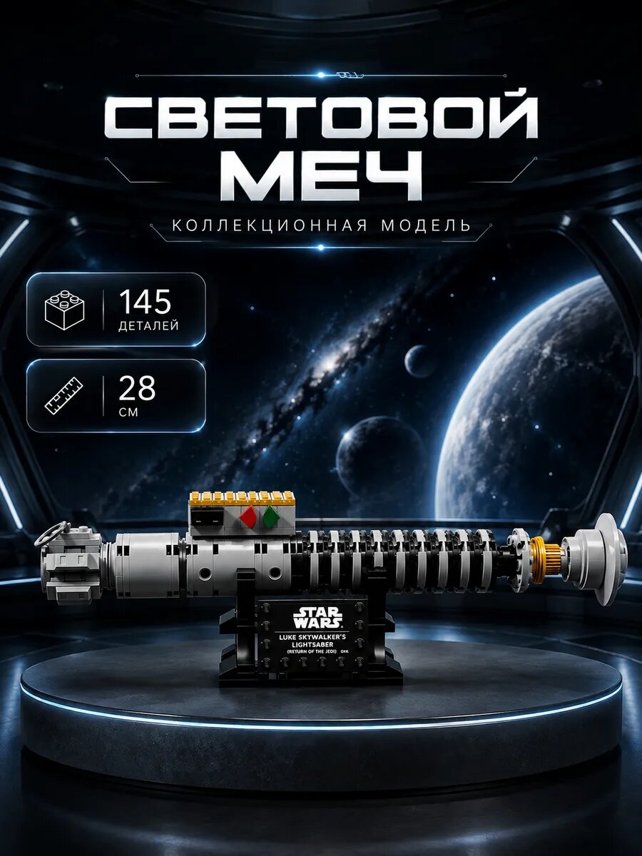 Конструктор star wars звездные войны космический световой меч 145 деталей