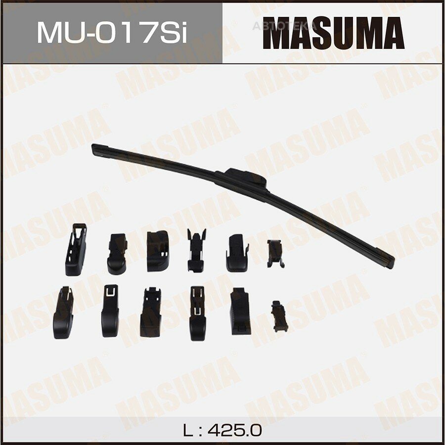 Дворник силиконовый MASUMA 17' 13 адаптеров в комплекте (425мм) (1/10/50) MASUMA MU017SI