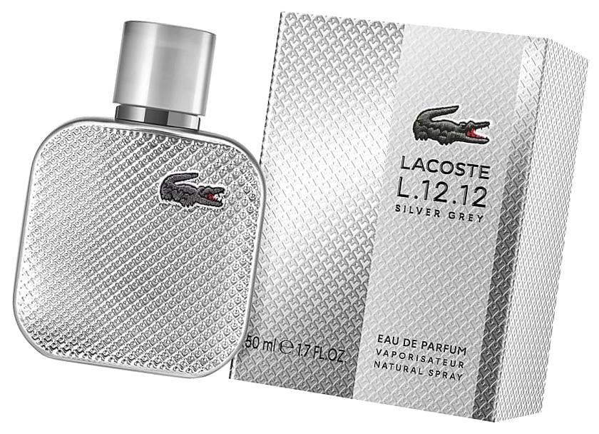 Мужская парфюмерная вода Lacoste L 12.12 Silver Grey 50 мл - Лакост Л 12 12 Серебряный