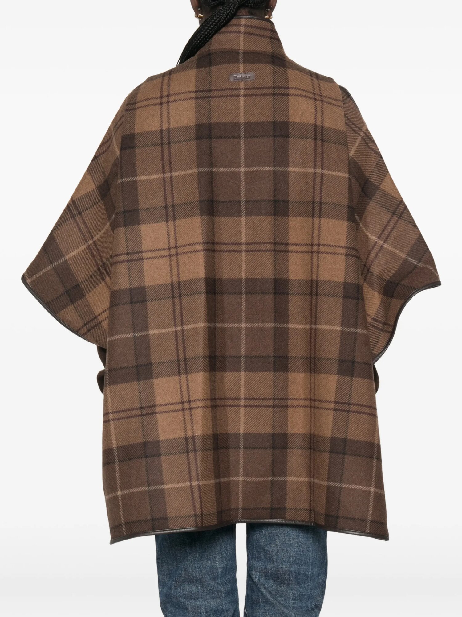 Накидка Barbour Judith tartan-check cape jacket, размер 38, коричневый — фото 1
