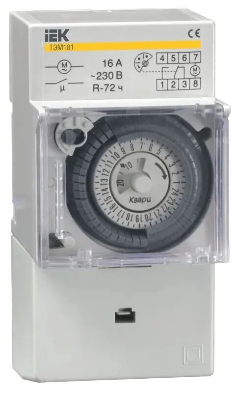 Реле времени таймер аналоговый ТЭМ181 IEK 220/16А DIN