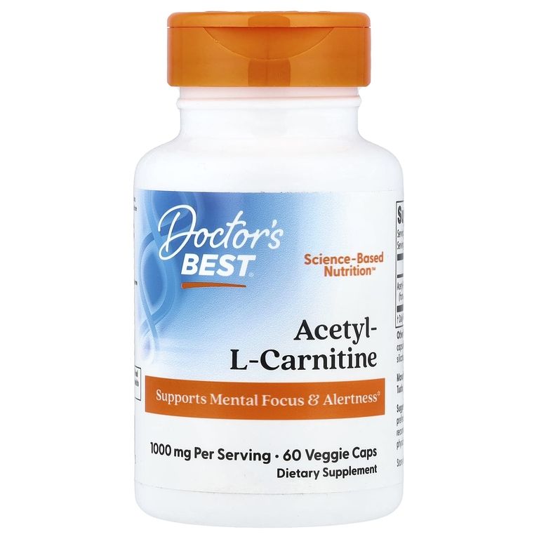 Doctor's Best, L-carnitine Acetyl, Ацетил-L-карнитин, 500 мг, 60 капсул