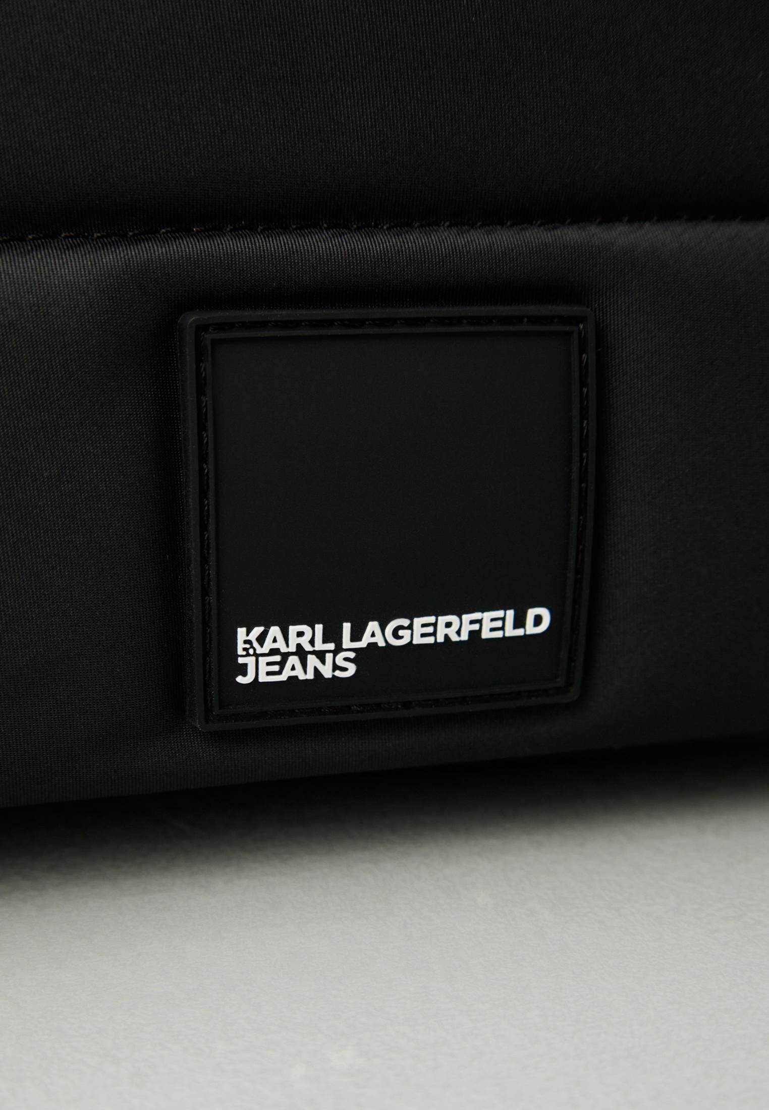 Сумка тоут KARL LAGERFELD JEANS PADDED, фактура стеганая, матовая, черный — фото 1