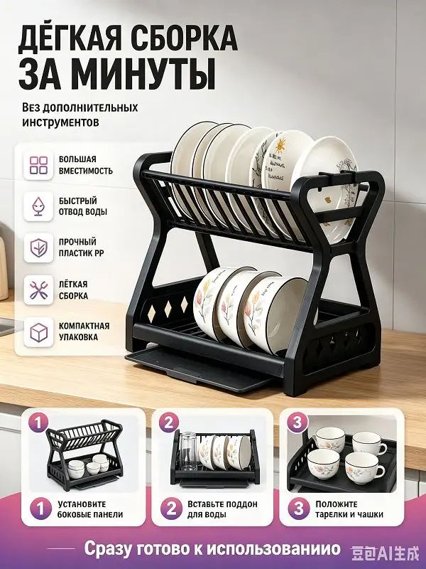 Сушилка для посуды 34 см x 33.1 см 1 шт abs пластик