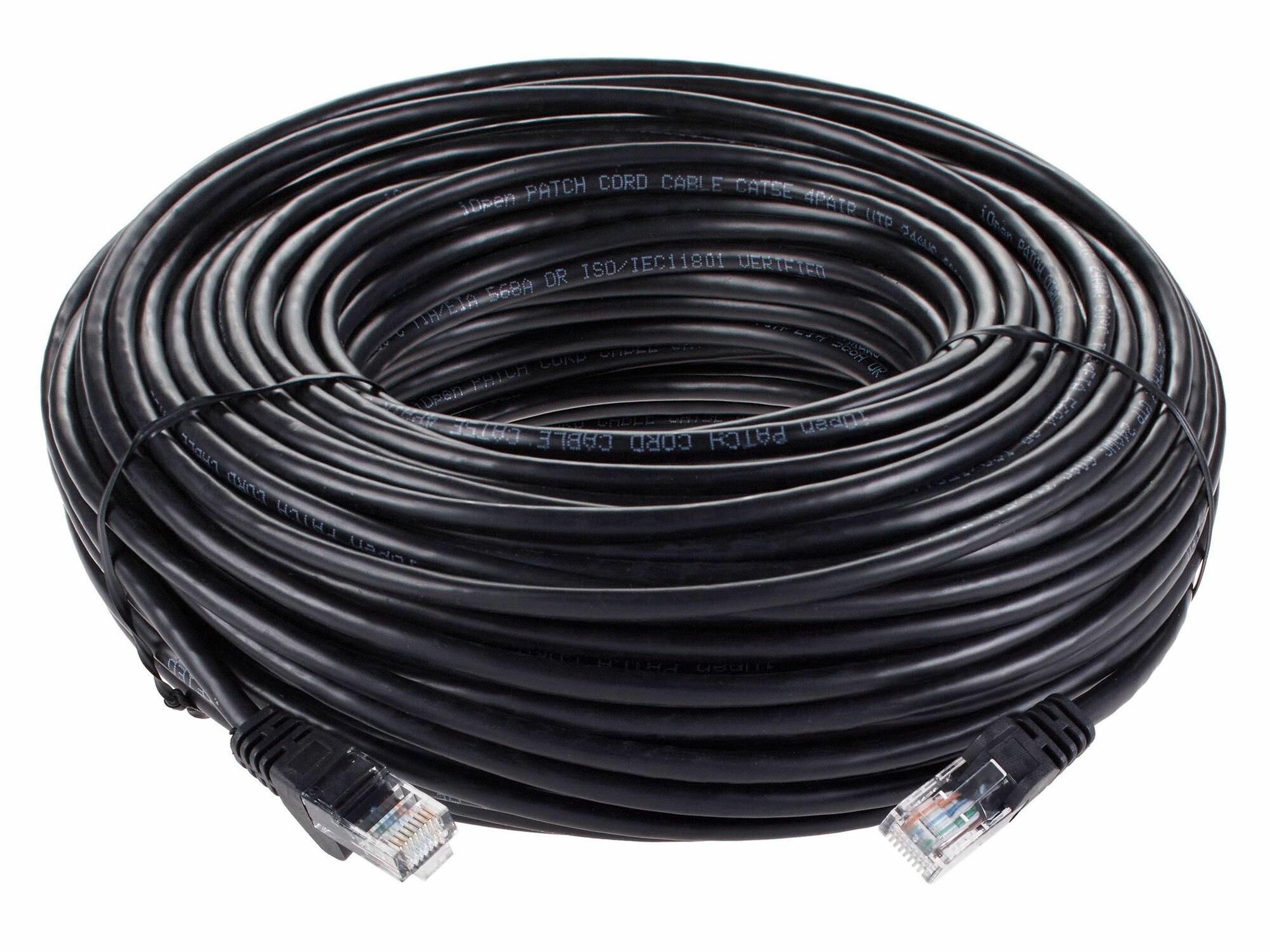 Патч корд 50м iOpen UTP 5e RJ45 интернет кабель 50 метров LAN Ethernet патчкорд черный (ANP511_50M_BK)