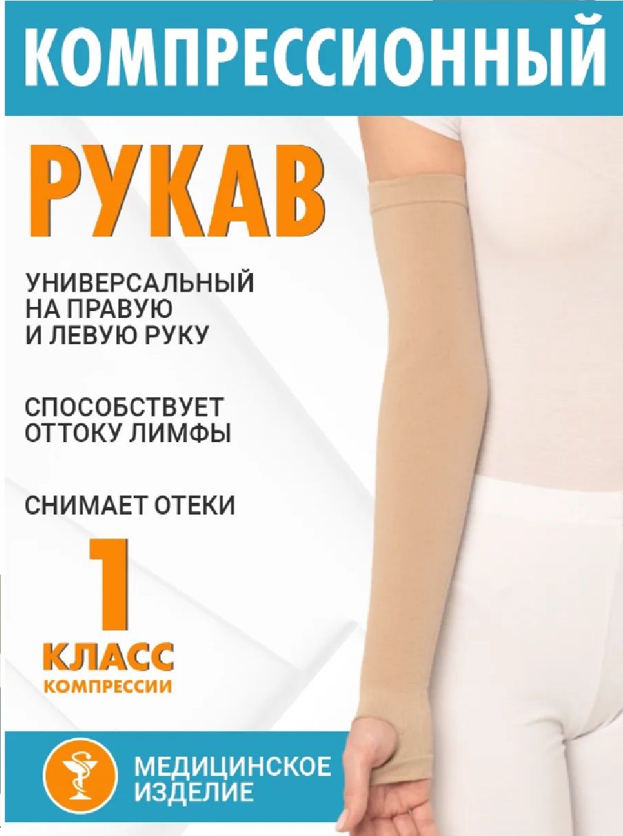 Рукав компрессионный 1 класс от отека с перчаткой