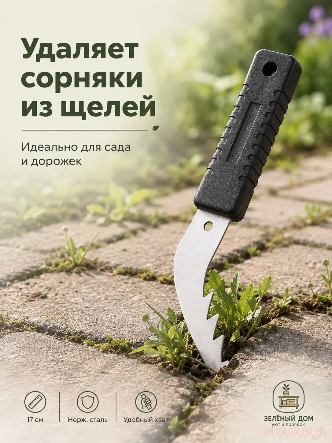 Корнеудалитель 8.5 см рукоять, 8 см ширина, металл