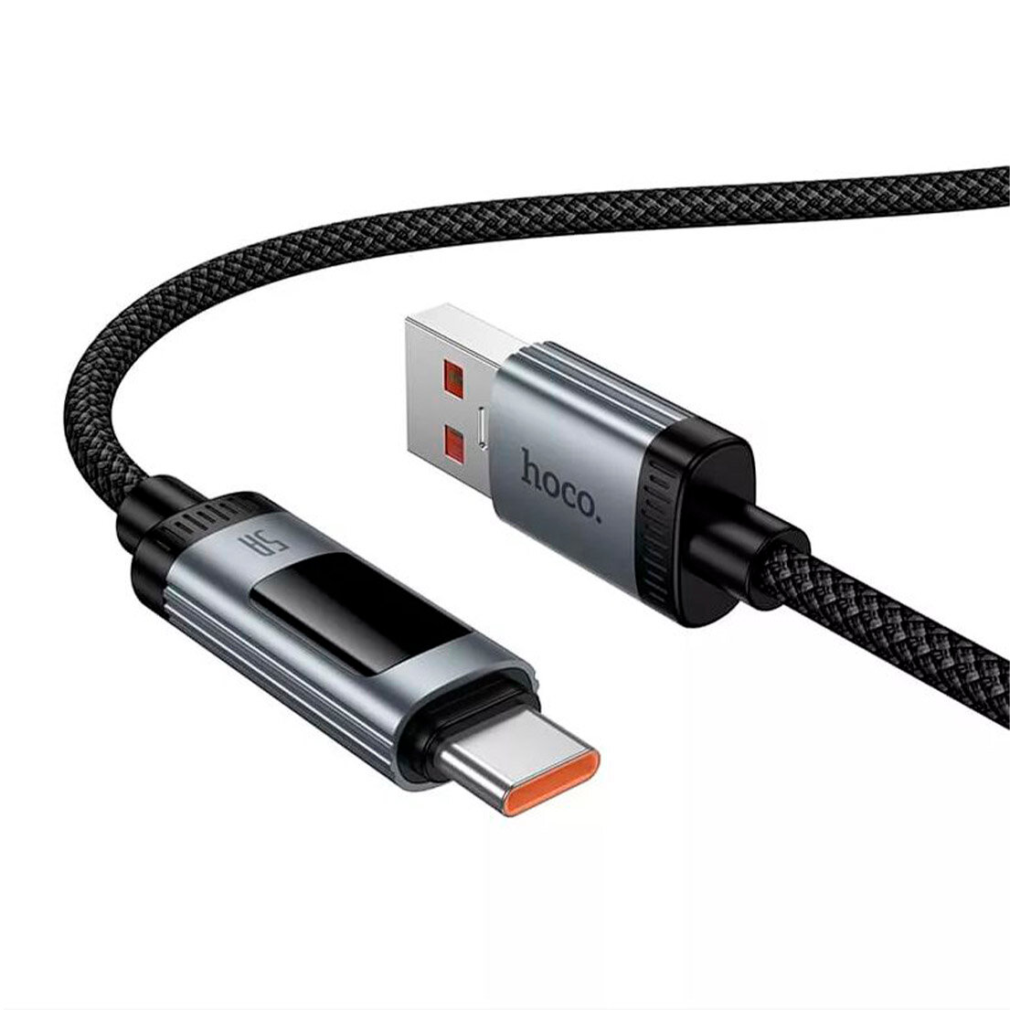 USB Кабель Type-C, HOCO, U148, 1.2м, 100W с дисплеем, черный