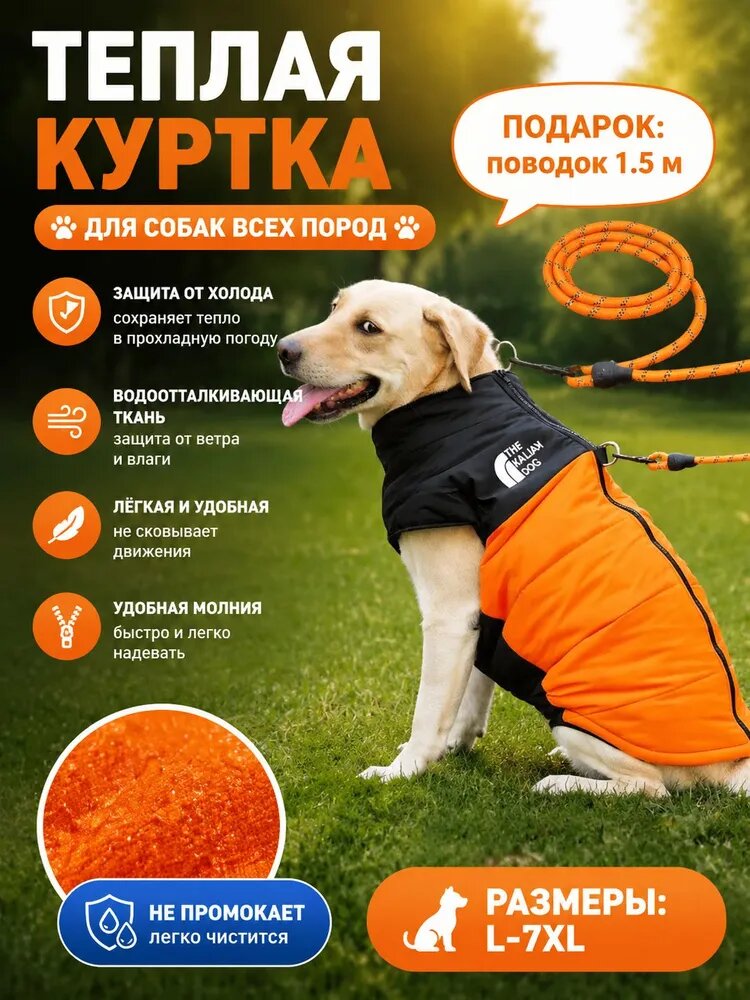Одежда для собак с тягой, осенне-зимняя хлопковая куртка для средних и крупных собак, лабрадор, золотистый ретривер, теплая хлопковая жилетка