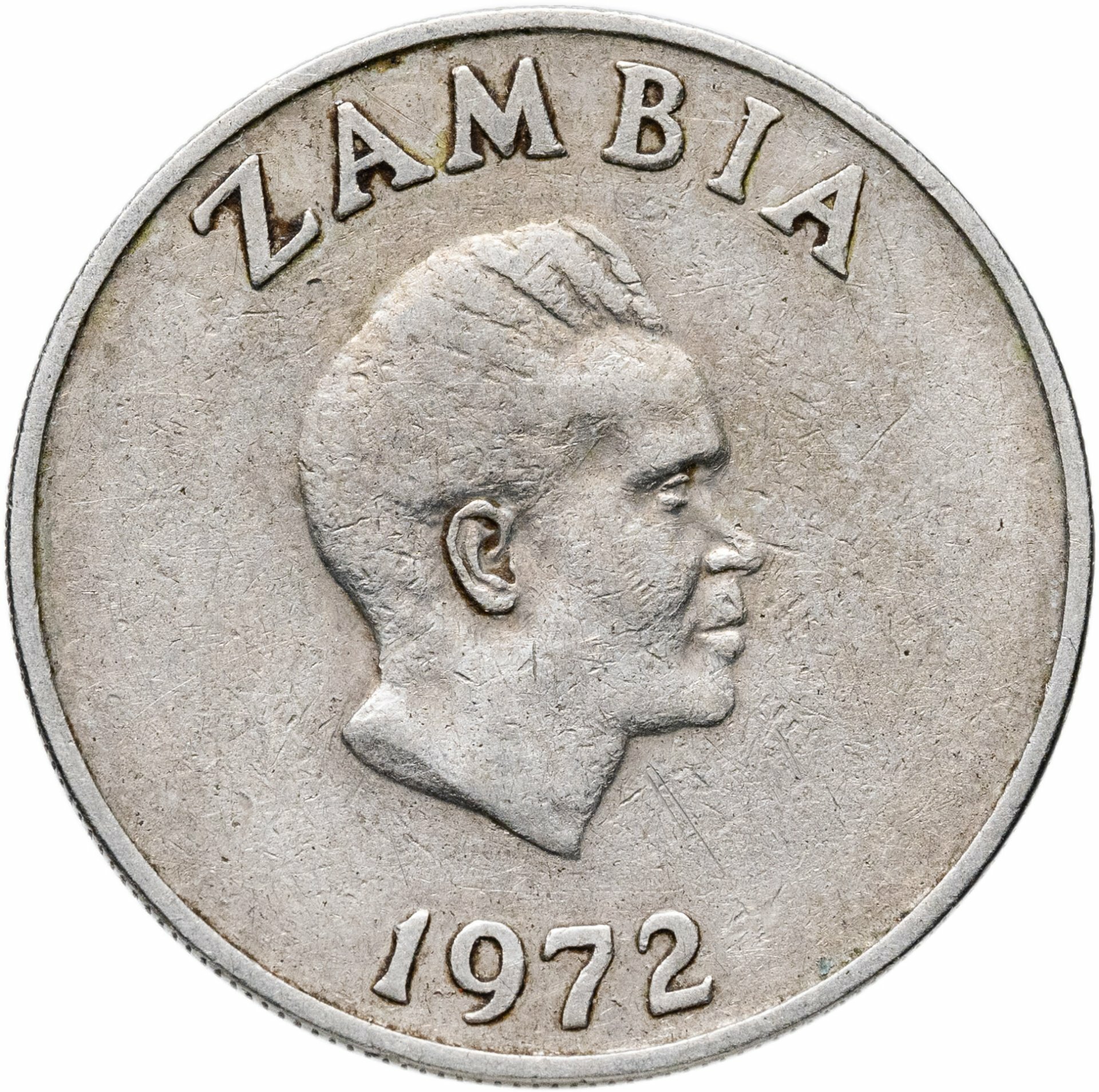 Замбия 10 нгве ngwee 1972, МНЦ медь-никель-цинк, в сохранности VF