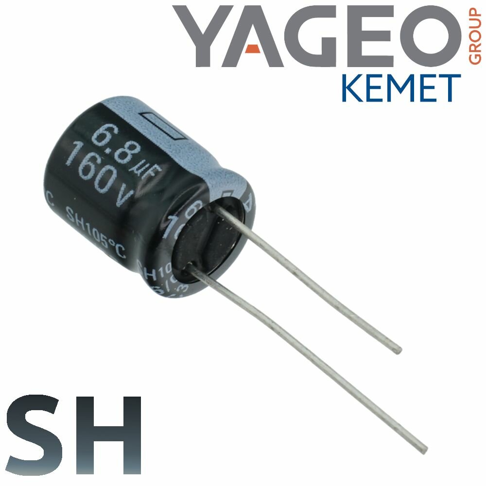 6,8мкФ 160В / SH / 10x12 / 105 С / конденсатор электролитический (10шт)