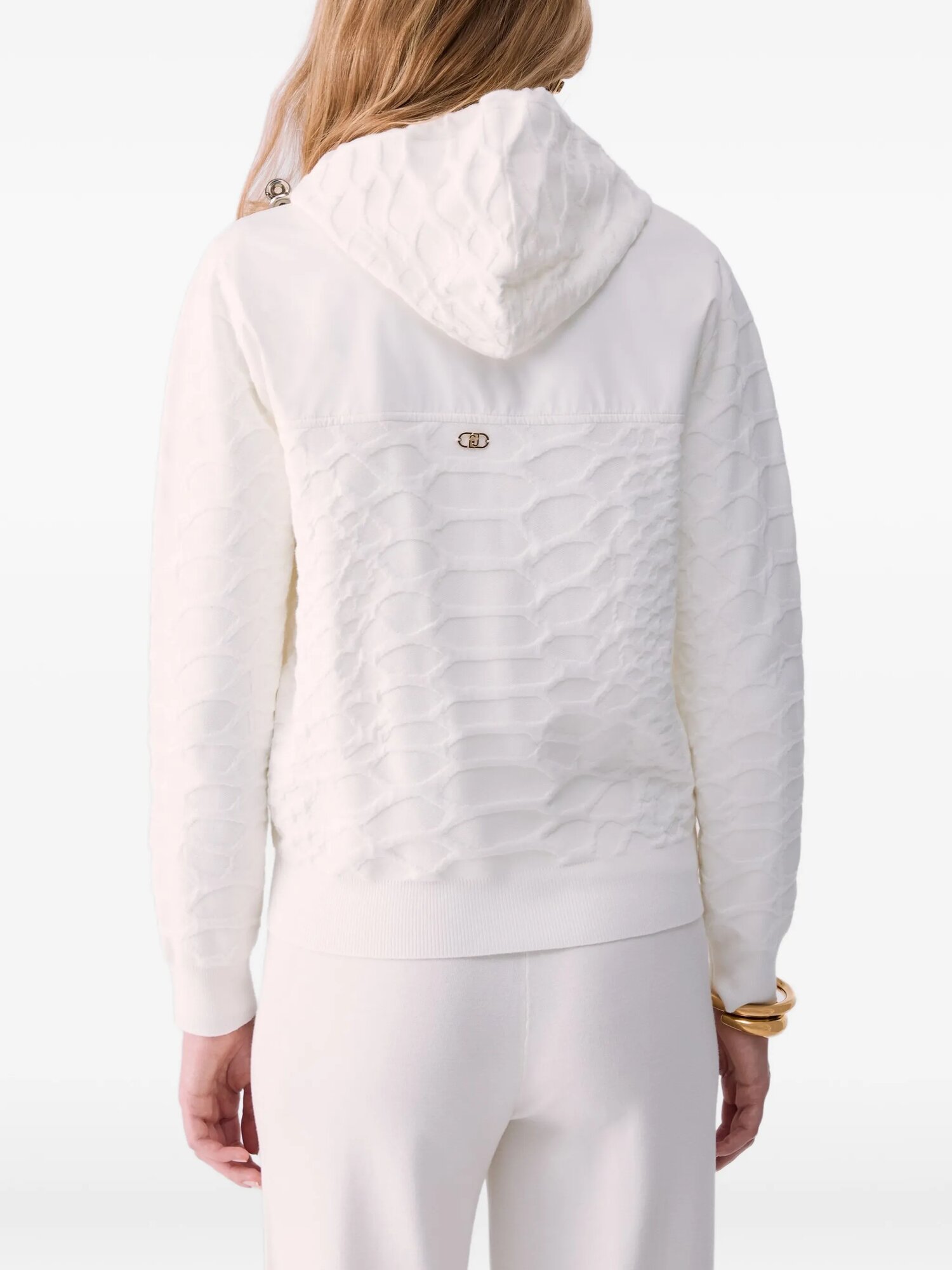 Свитер LIU JO Hooded zip-up sweater, размер 36, , белый — фото 1