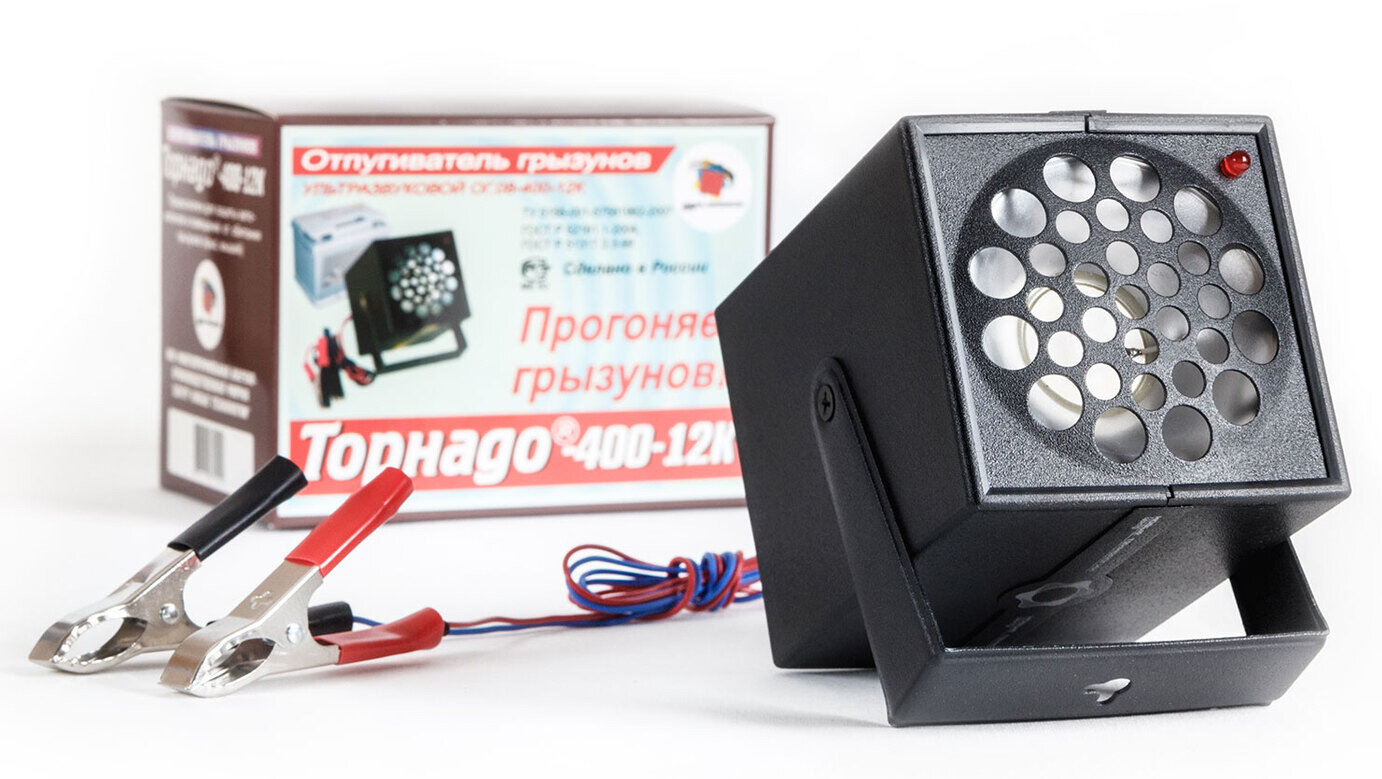 Автомобильный отпугиватель грызунов Торнадо 400-12К, ультразвуковой отпугиватель мышей и крыс