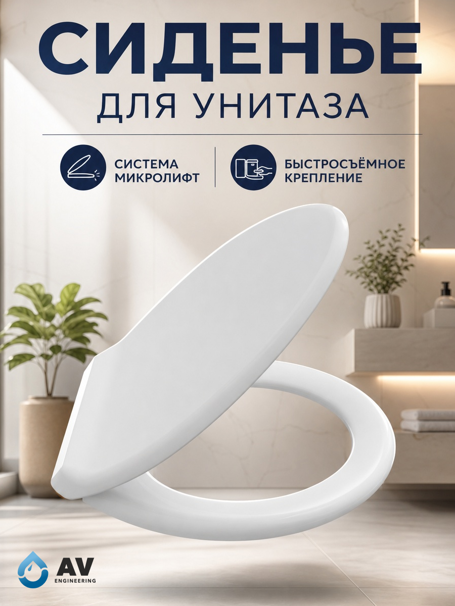 Сиденье для унитаза с микролифтом AV ENGINEERING Oskar (AVE129719)