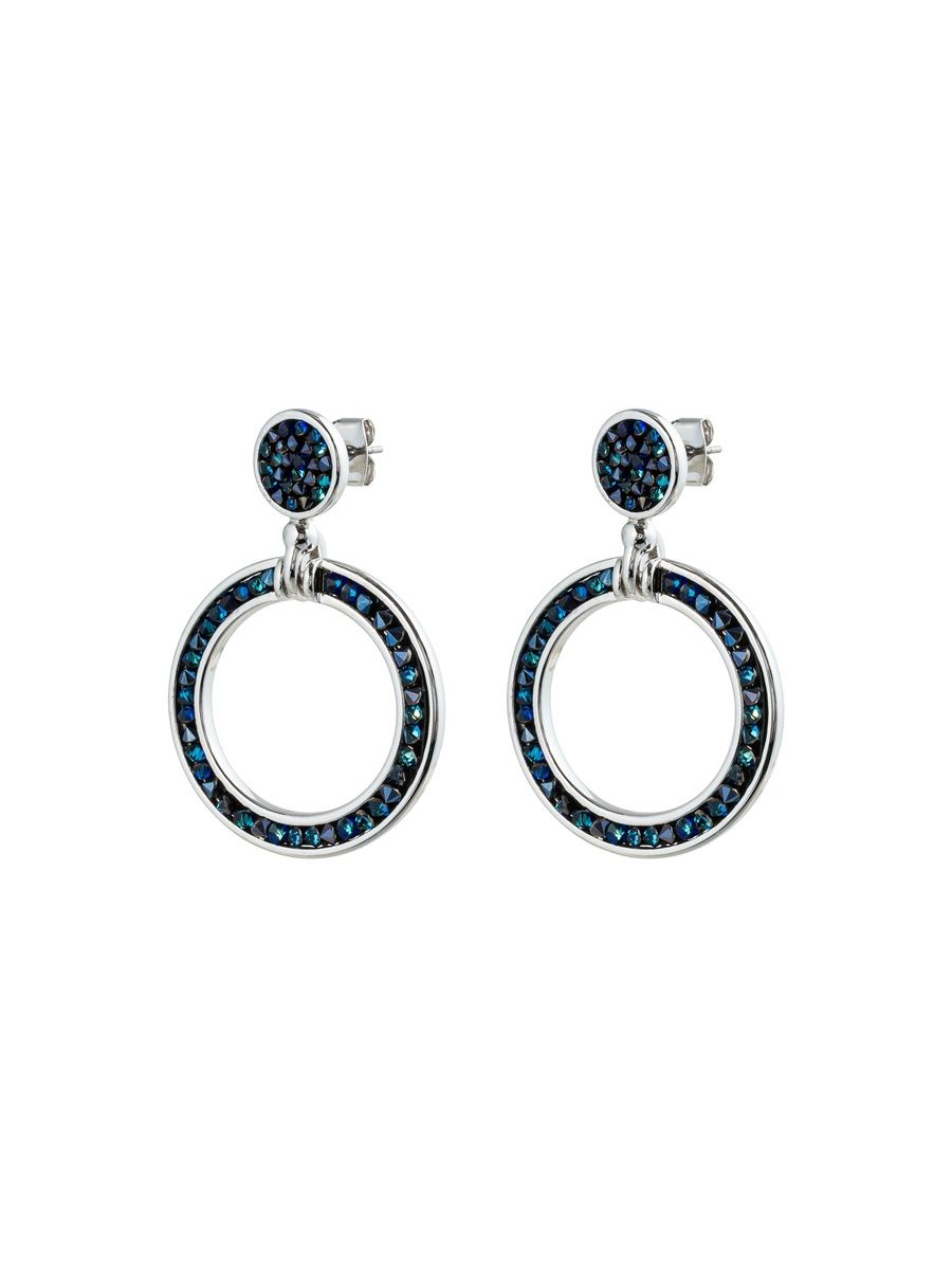 Серьги пусеты Fiore Luna, кристаллы Swarovski, кристалл, хрусталь