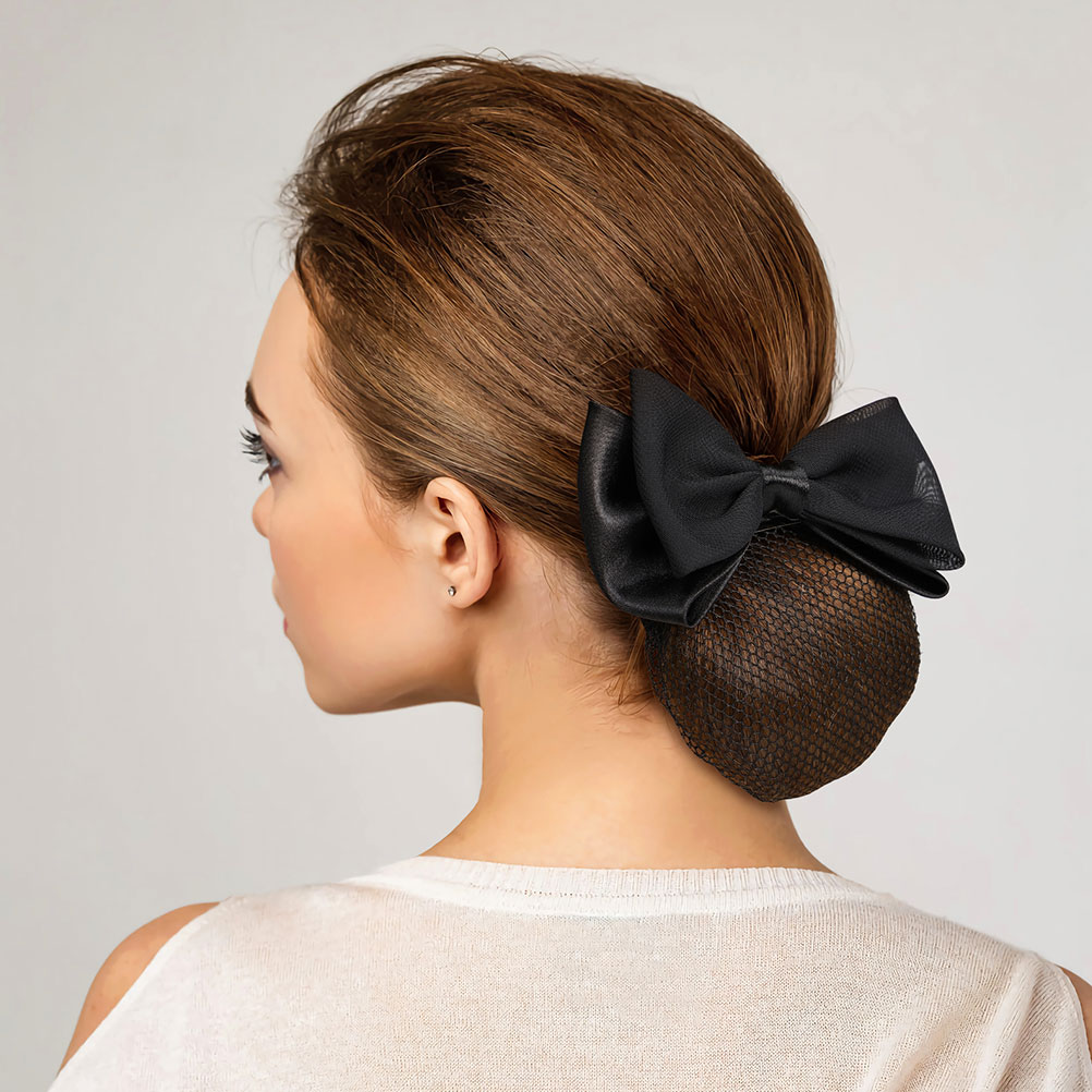 4 Штуки Накидка На Узелок Для Волос С Бантом МESH Hair Clips Комфортная Сетка Для Волос 11 50X5 00X1 00CМ