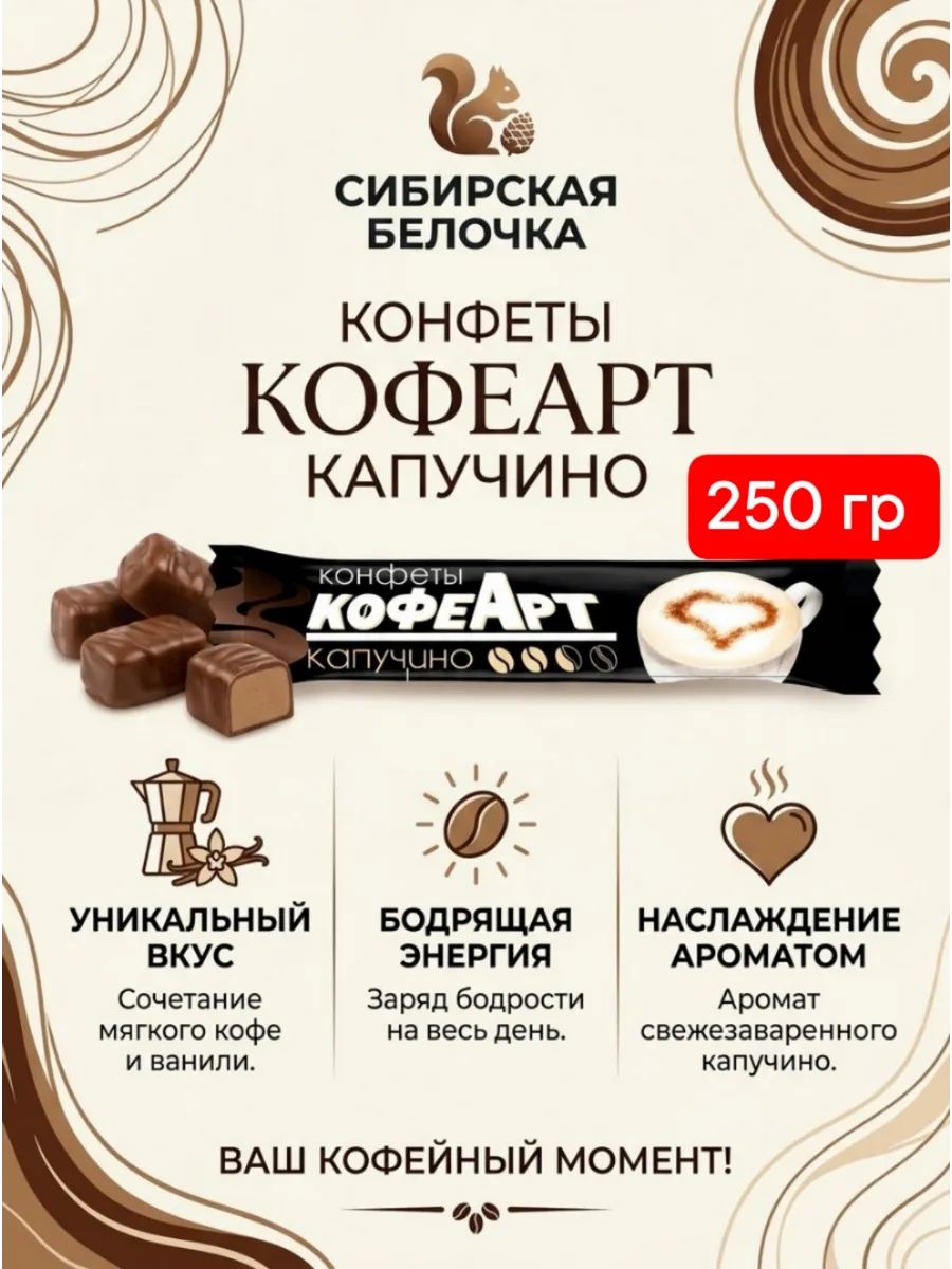 Конфеты с ароматом капучино 250 гр