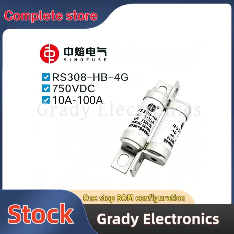 Предохранитель Zhongrong RS308-HB для электромобилей 750В RS308-HB 4G 50A