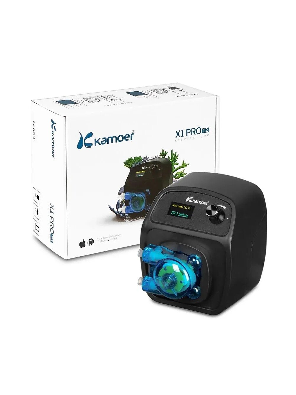Аквариумная помпа Kamoer X1 PRO 2 дозирующий перистальтический насос с Wi-Fi