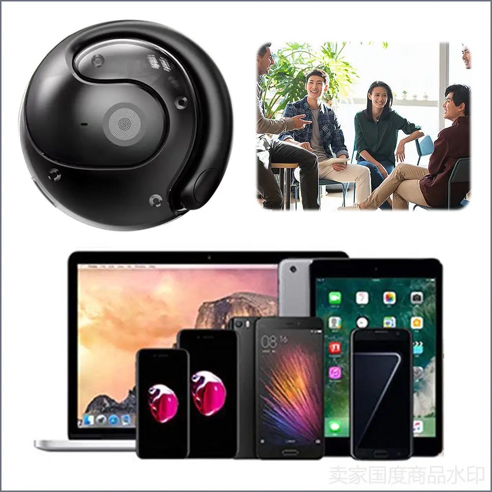 Milochic Наушники беспроводные с микрофоном AI-переводчик, Bluetooth, USB Type-C, черный
