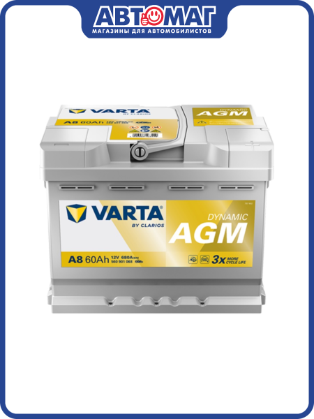 Аккумулятор автомобильный VARTA Dynamic AGM 60 а/ч VARTA VAR560901068