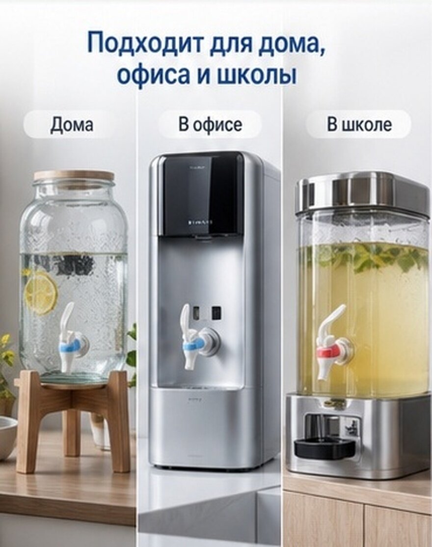 Вертикальный кран для воды из пластика и железа с кнопкой, для подачи горячей и холодной воды, комплект 2 шт