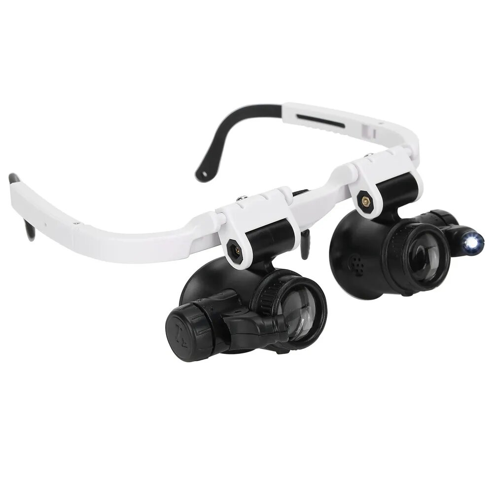 HERCHR Лупа очки-лупа с увеличительным стеклом со светодиодной подсветкой для ремонта при чтении — фото 1
