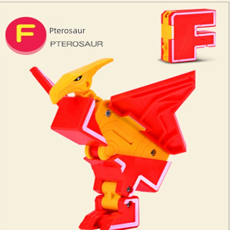 Пазл с буквой F, превращающийся в птеродактиля, для малышей 3-6 лет