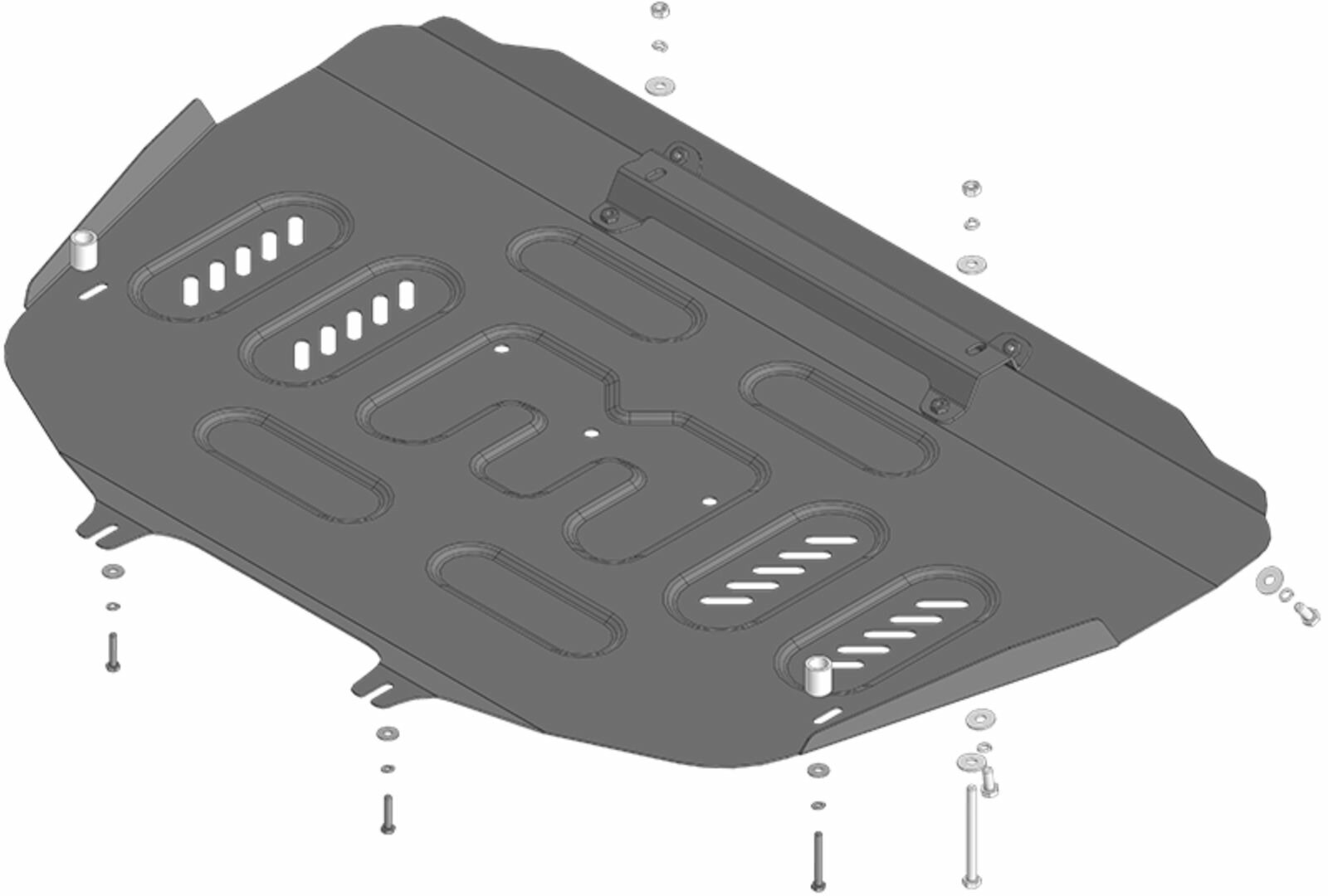 Защита стальная 2 мм Д, ПЭм GAC S7 с 2025, Motodor.77808