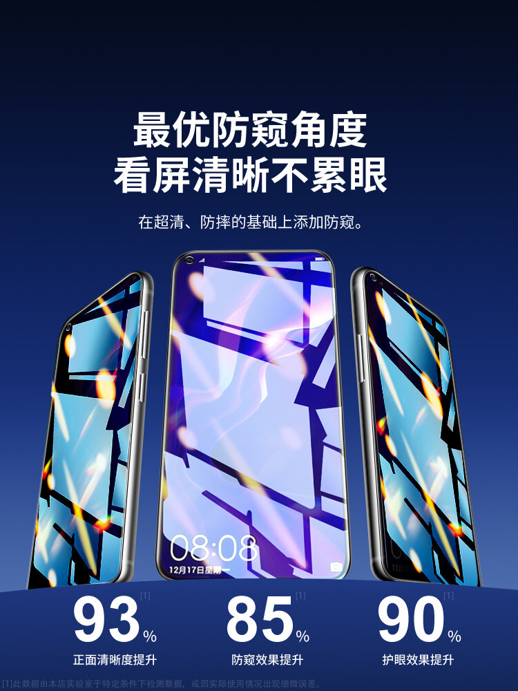 Приватная пленка для Huawei Nova 4e: анти-туман, ультра-ясный, фильтр синего света, 1 шт.
