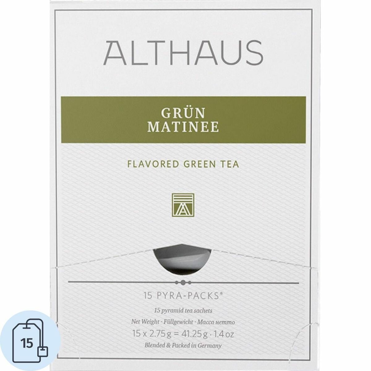 Чай Althaus Grun Matinee зеленый 15 пакетиков, 1 уп.