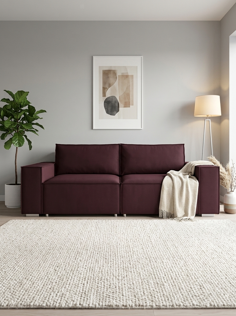 Диван Софт 2 Velutto 29 FM 240x94x80 см, красный Велютто, еврокнижка Дом мебели для вас