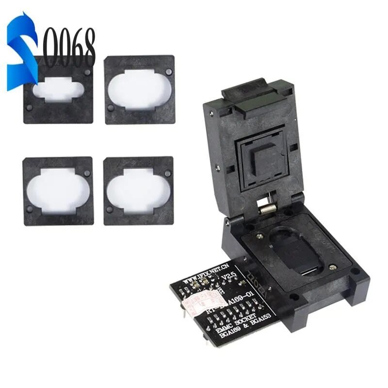 (D Q B V) RT-BGA169-01 Адаптер BGA169/BGA153 EMMC V2.5 с ограничивающей коробкой 4Pcs BGA совместим программатора RT809H