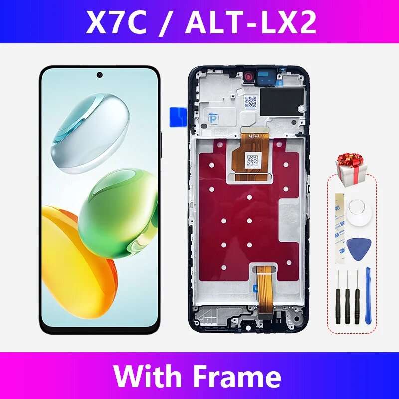 Для Huawei Honor X7C экран в сборе ALT-LX2 X7B экран ЖК-экран с рамкой внутри Белый, X7C With Frame