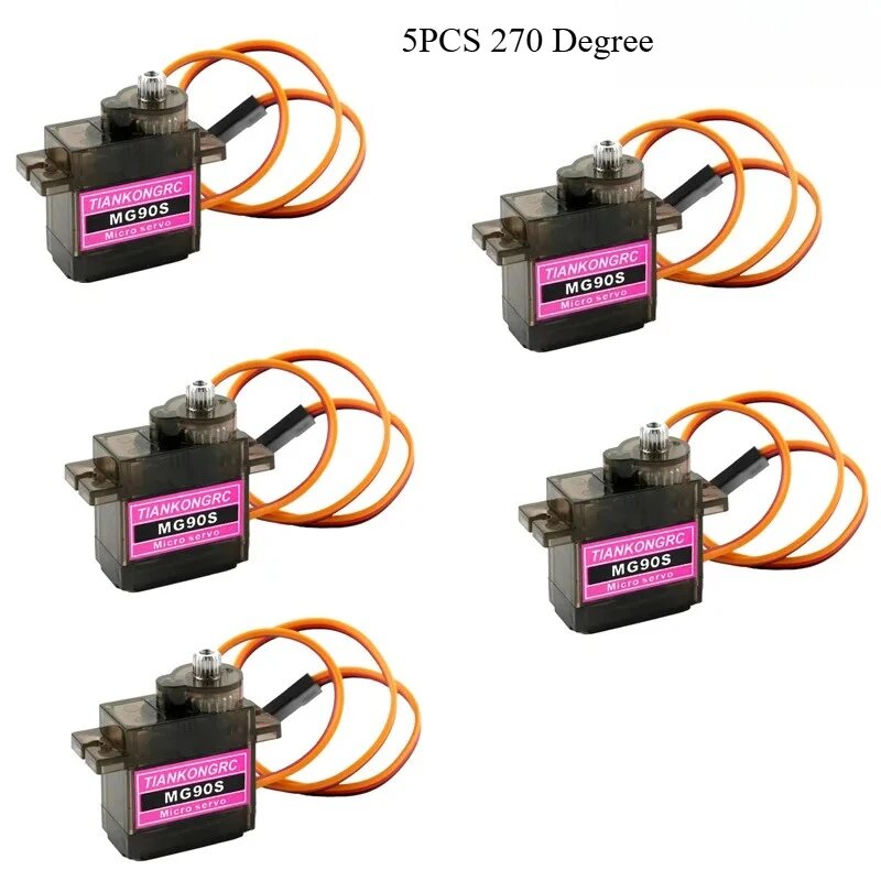 Сервоприводы Stemedu MG90S 5шт 5PCS 270 Degree
