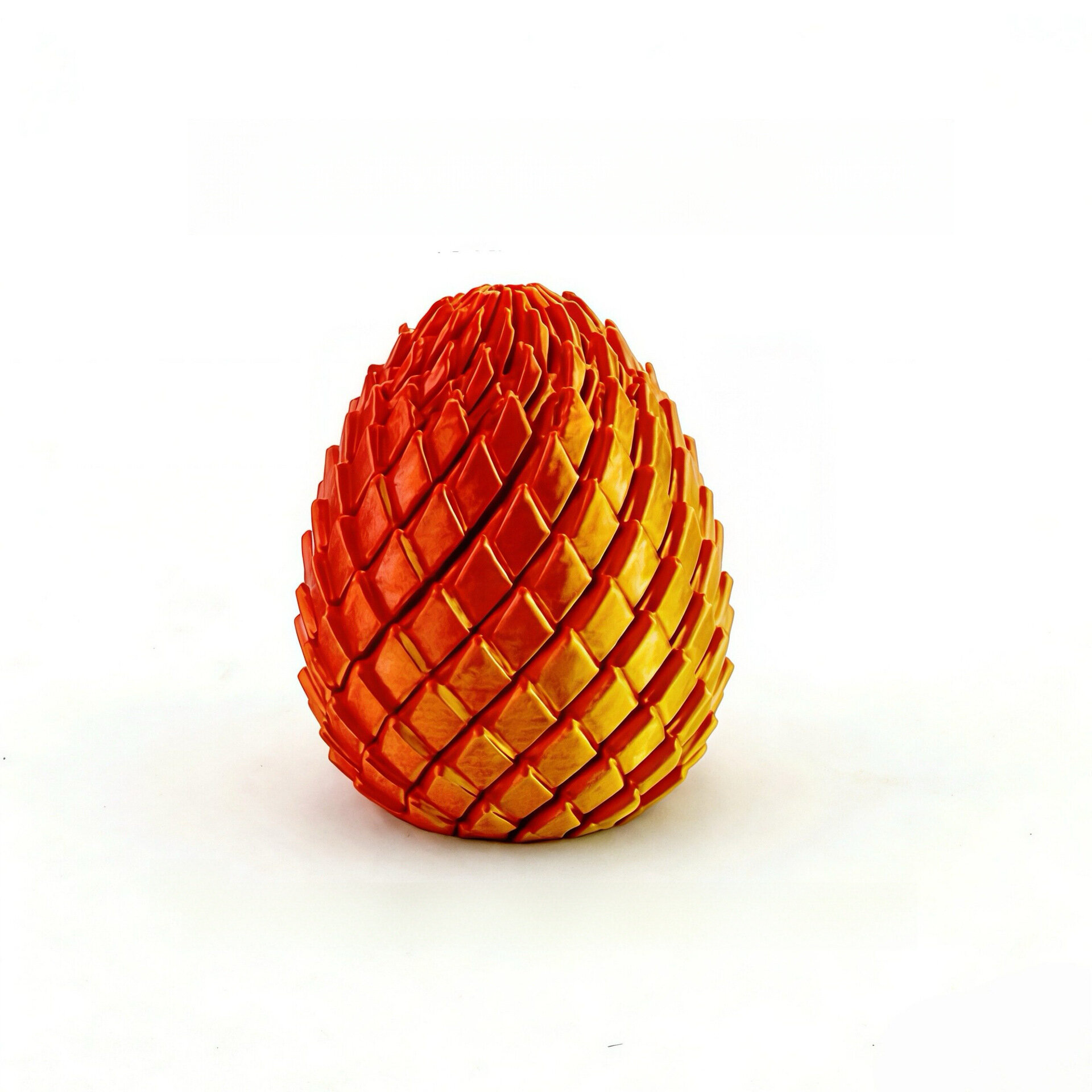 3D Printed Laser Red Twisty Fidget Egg Stress Relief Toy Small 5.7cm for Stress Management