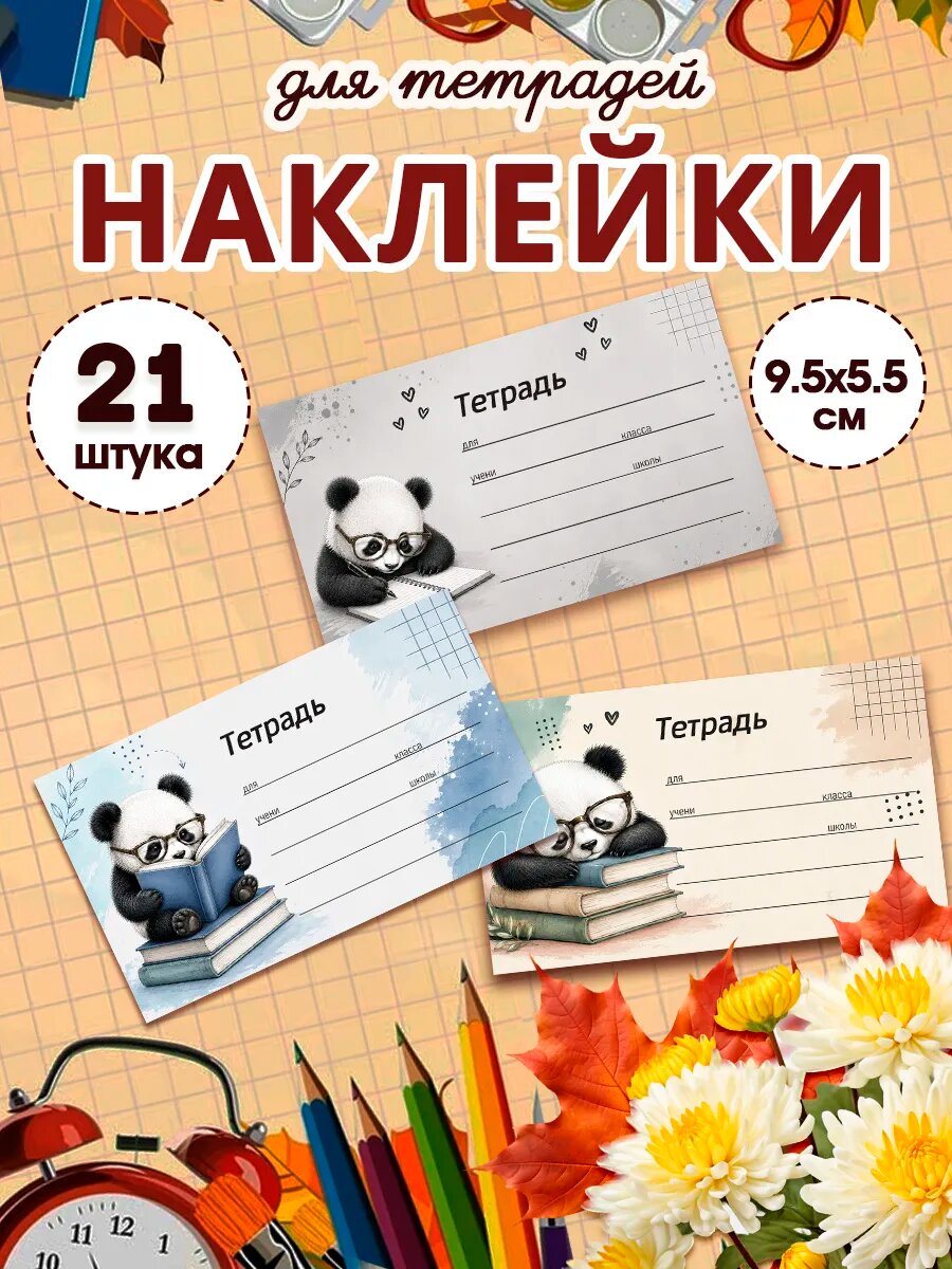 Наклейки на тетради для подписи и маркировки школьные
