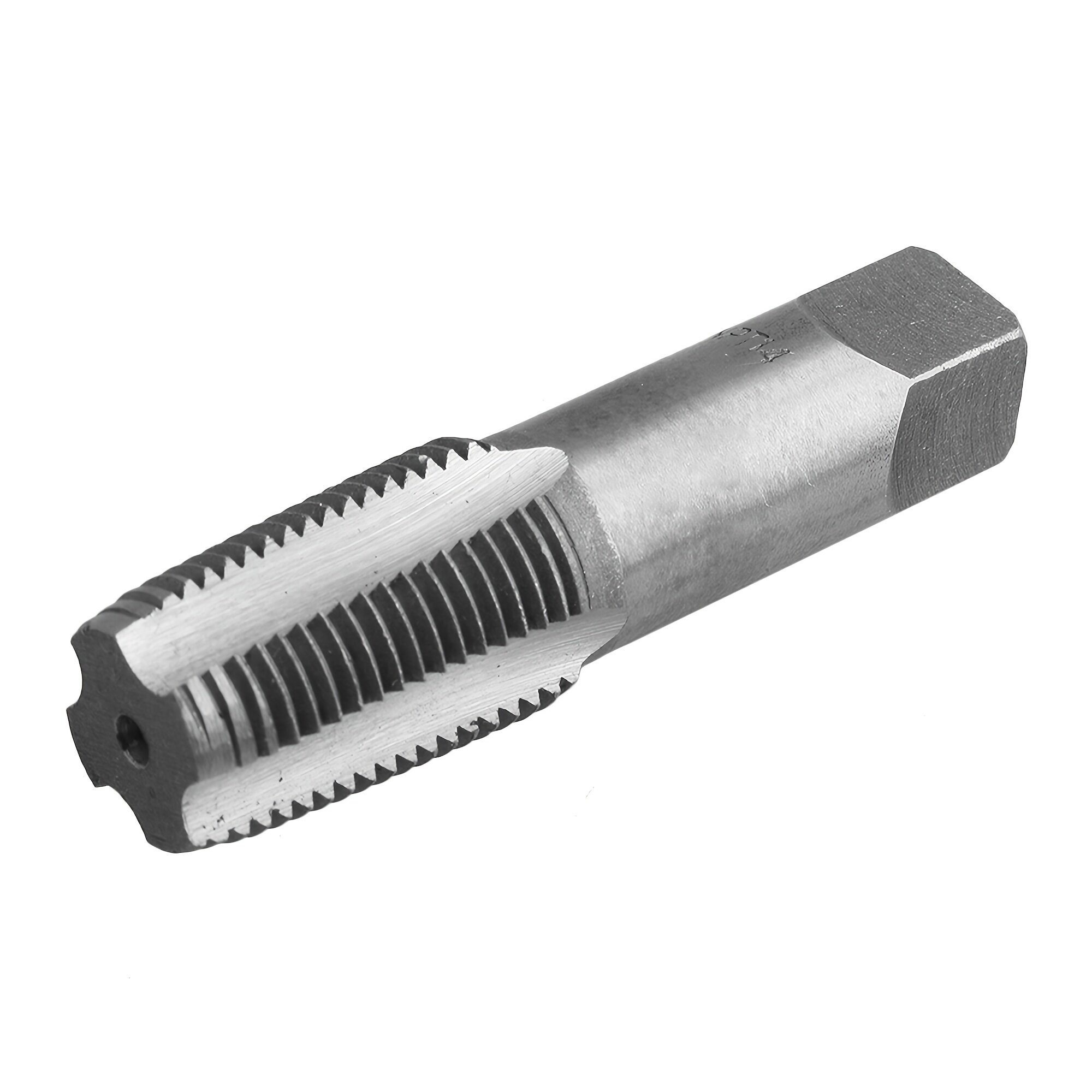 Метчик трубный HSS с резьбой NPT 1/2 дюйма и квадратным хвостовиком 0.55x0.55 дюйма, цвет титановый