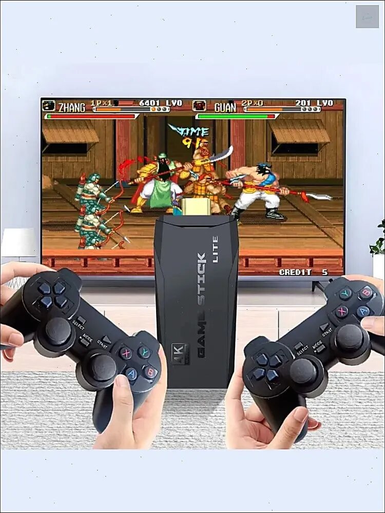 Игровая приставка ретро консоль для телевизора Game Stick 64Gb, 20000 игр.