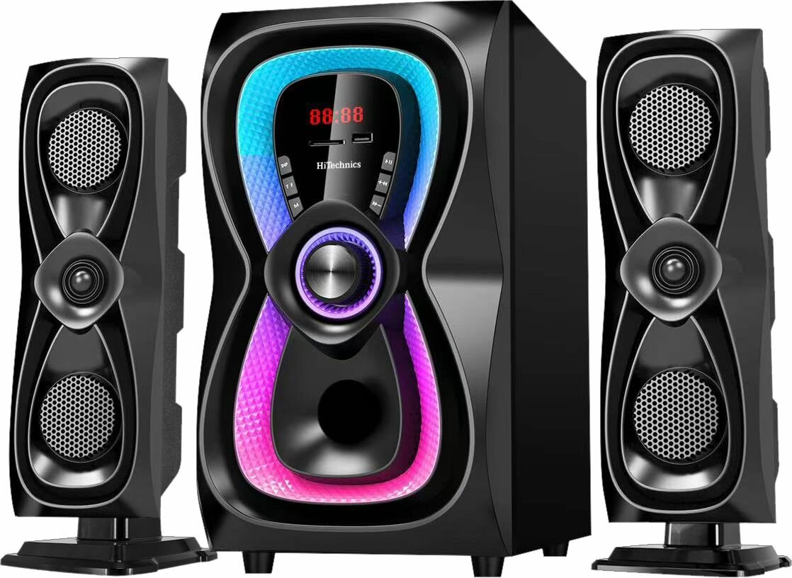 Акустическая система HITECHNICS HAS-3000 / домашний кинотеатр с Bluetooth, USB, AUX, SD, FM-радио, LED, пульт ДУ, RMS 50 Вт
