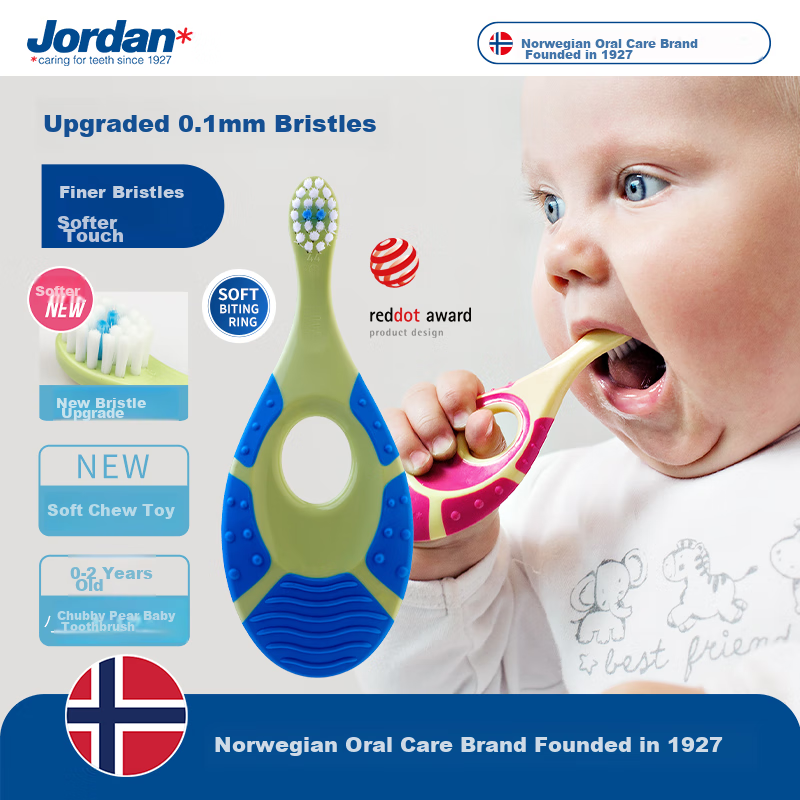 Детская зубная щетка Jordan с защитой десен для детей 0-2 лет одноразовая упаковка Характеристики：Детская зубная щетка