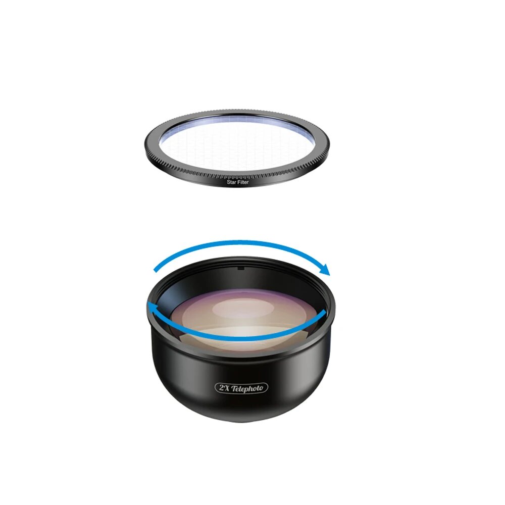 Телеобъектив APEXEL HD 2X 4K С Зумом Для Смартфонов, Совместимый С Фильтрами telescop star filter