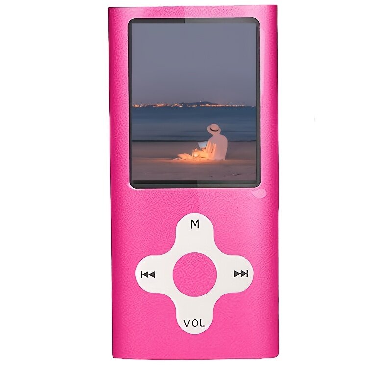 MP3-плеер с проводными наушниками, 1.8-дюймовый LED экран, поддержка видео, записи и электронных книг, розовый