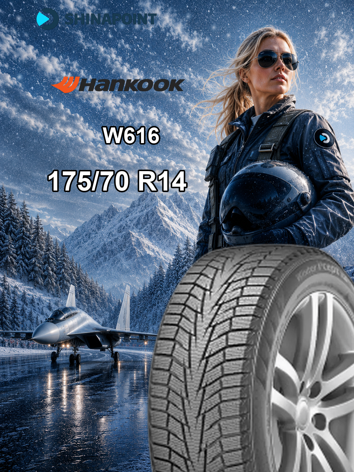 Шины зимние R14 175 70 88 T автомобильная зимняя резина Hankоok модель W616