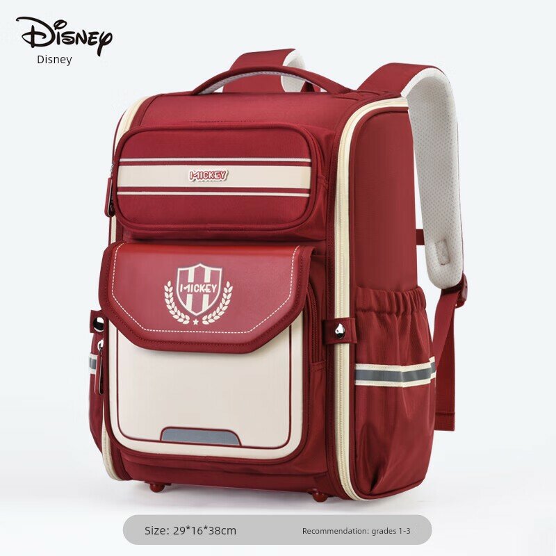 Детский рюкзак Дисней Красный Маленький Размер для Учеников 1-3 Классов Школьная Английская Стиль Модный Рюкзак