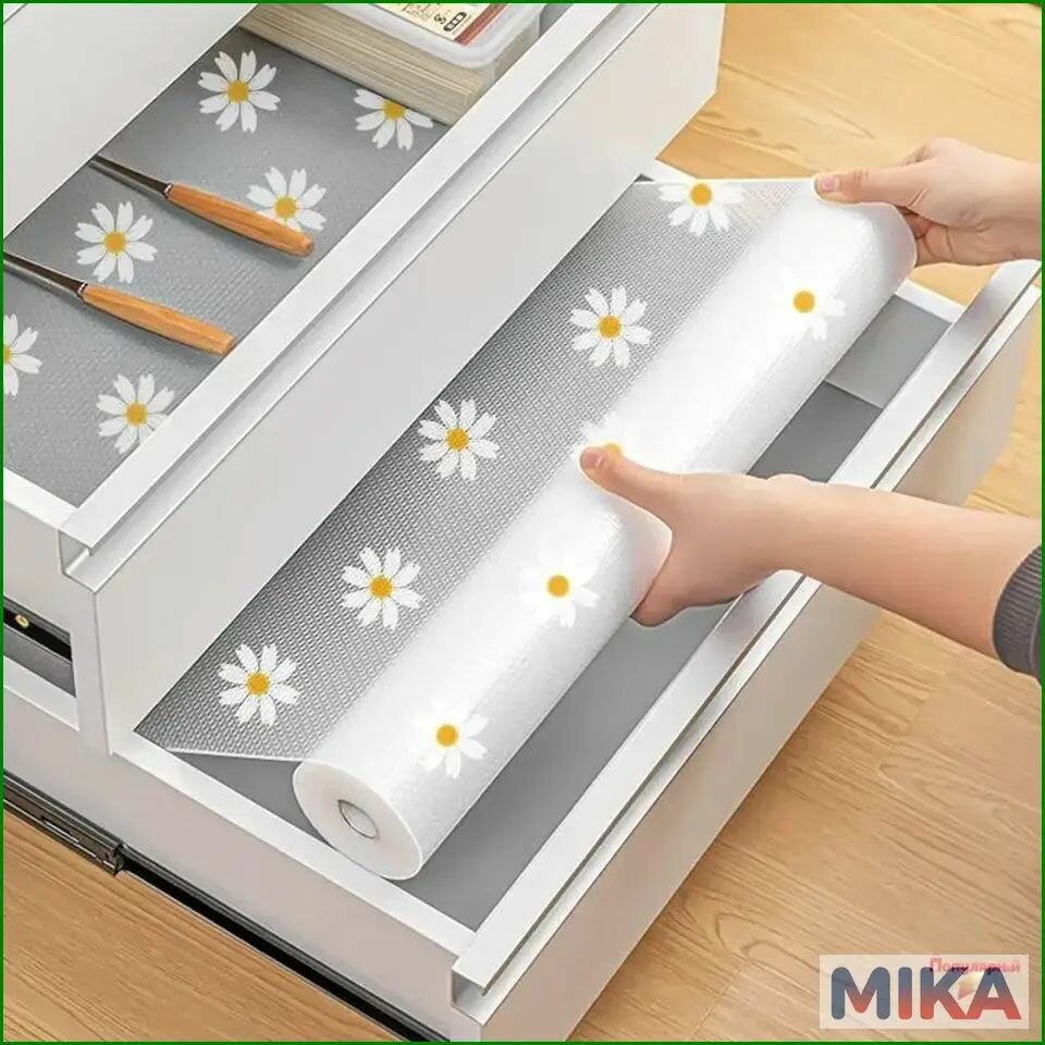 Коврик для кухонных полок 30x200 см abs пластик белый
