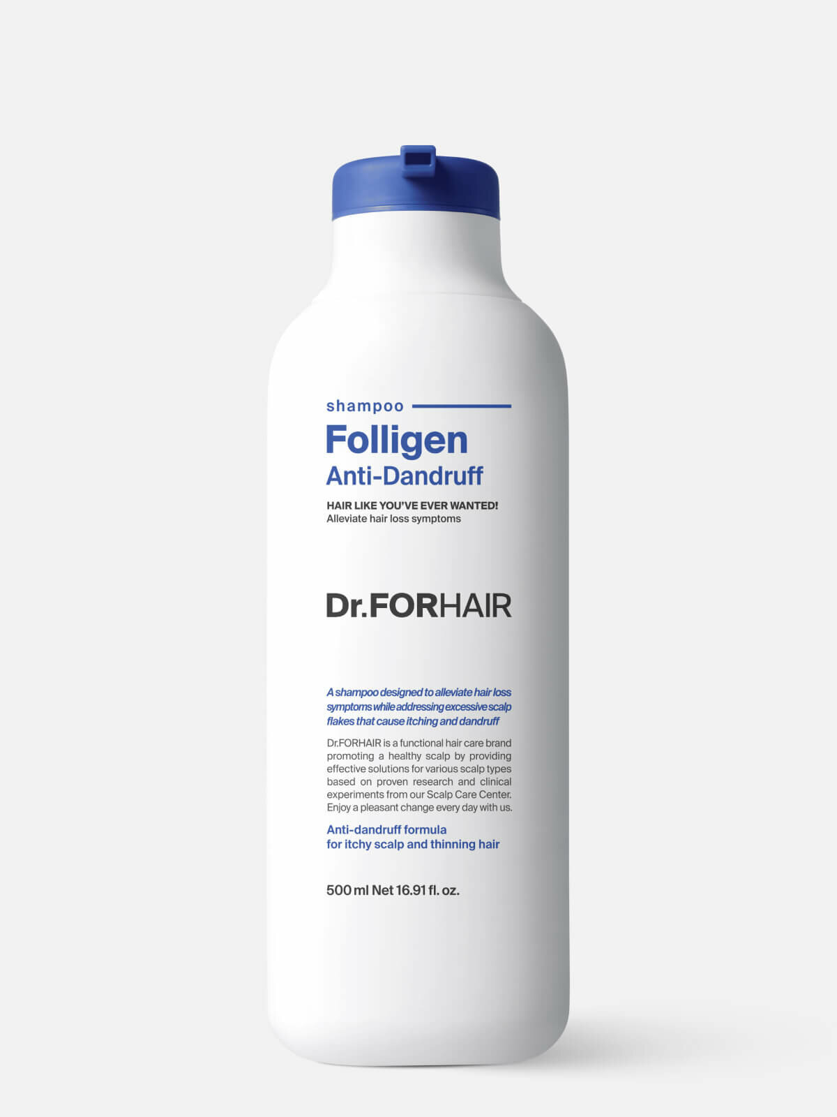 Шампунь для волос против перхоти Dr For Hair Folligen Anti-dandruff Shampoo, 500 мл