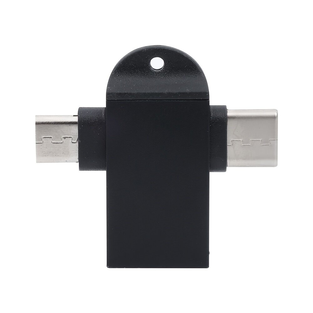 Переходник OTG USB 3.0 - Type-C / Micro USB, 2 в 1, черный