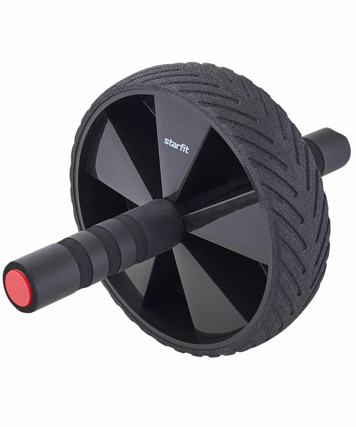 Ролик для пресса с мягким ходом Starfit RL-104, черный/красный